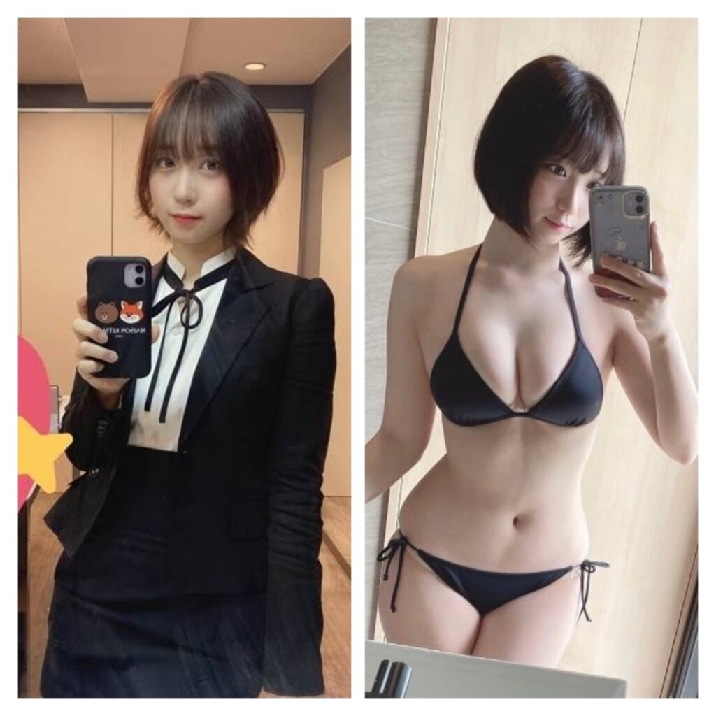 【画像】爆乳JDさん、水着から乳輪がはみ出しそうwwwwwww